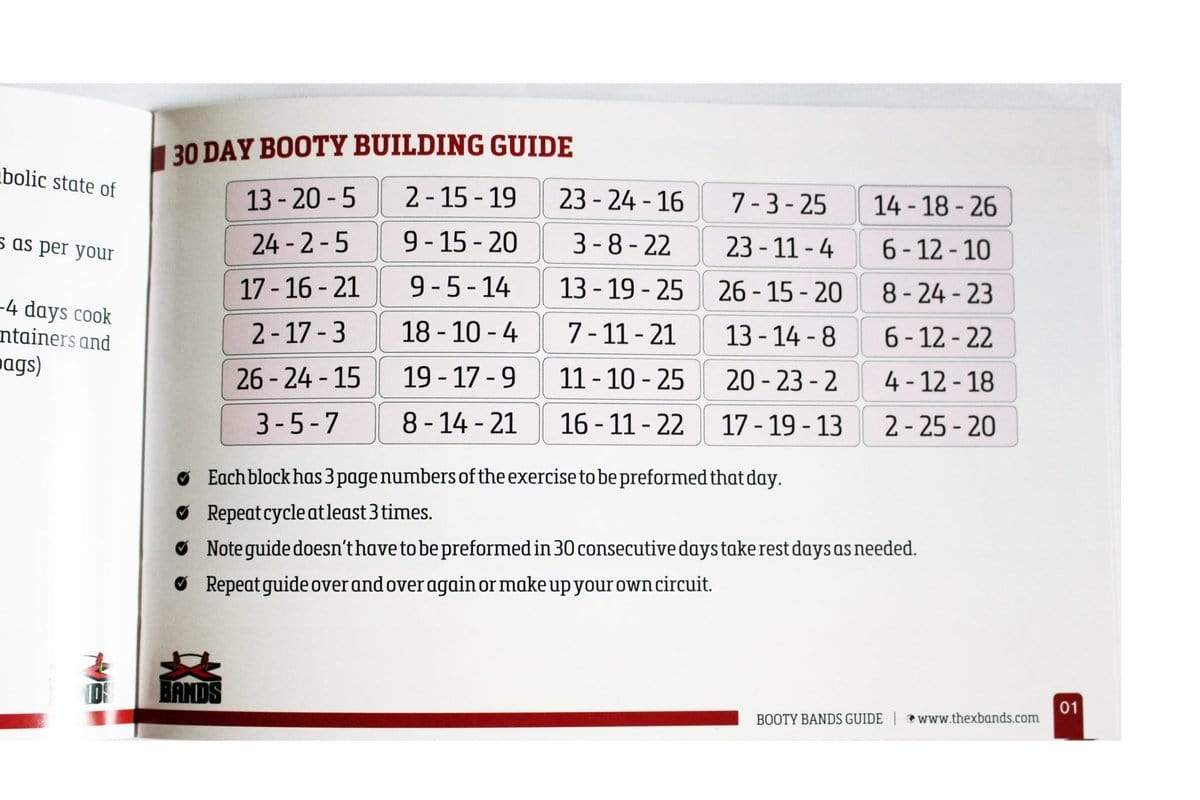 32 page instructional home exercise guide book | The X Bands